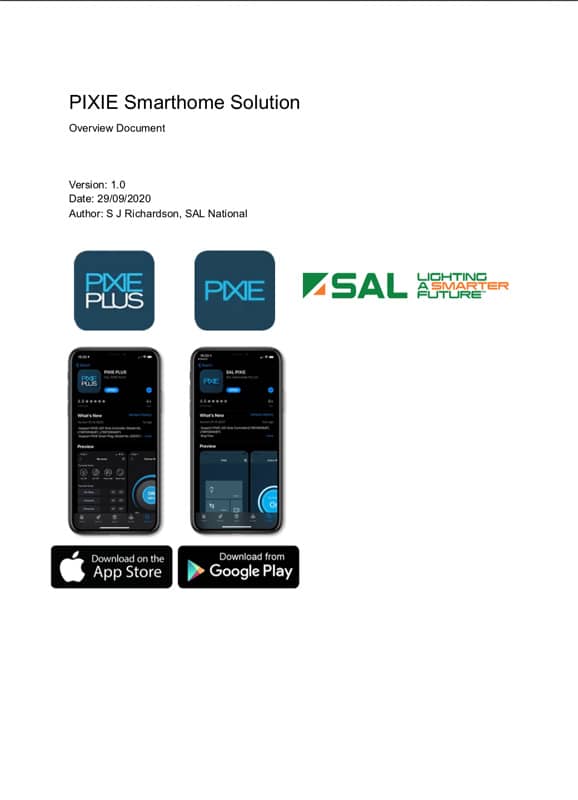 Download SAL PIXIE Smart home Technical Info, Drawings and Manuals